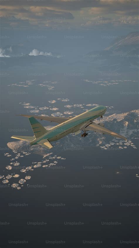 푸른 하늘을 나는 대형 비행기 사진 Unsplash의 비행기 이미지