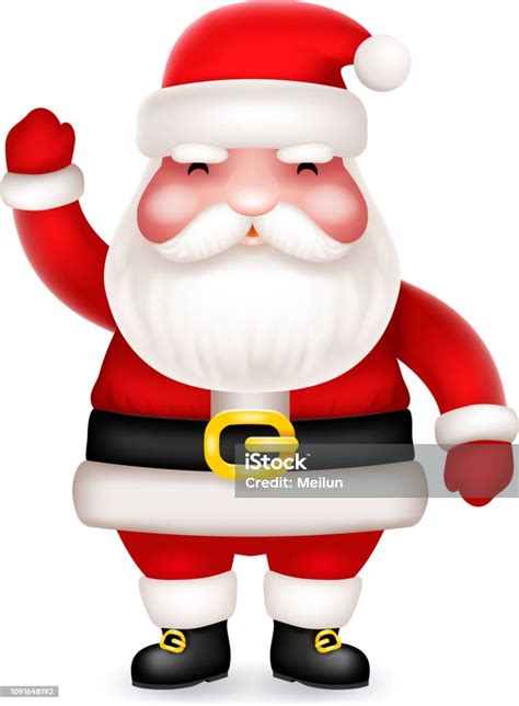 귀여운 3d 현실적인 만화 산타 클로스 장난감 캐릭터 고립 아이콘 벡터 일러스트 레이 션 3차원 형태에 대한 스톡 벡터 아트 및 기타 이미지 3차원 형태 겨울 계절