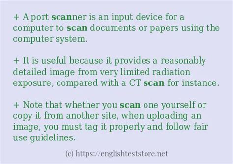 In Sentence Examples Of Scan Englishteststore Blog