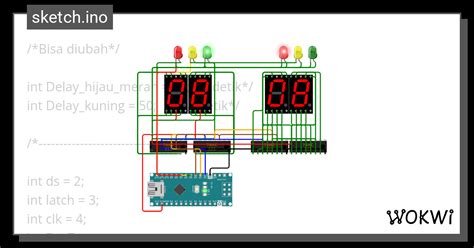 Lampu 7segment Wokwi Esp32 Stm32 Arduino Simulator