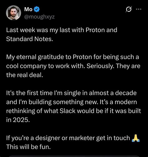 The Founder Of Standard Notes Mo Bitar Leaves Proton General Privacy Guides Community