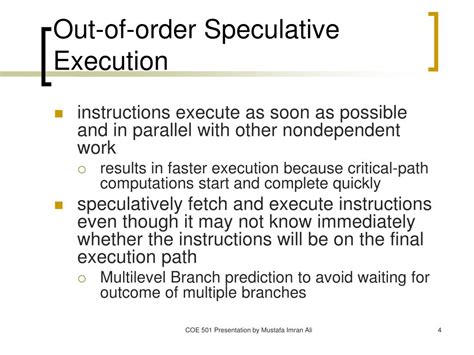 ppt out of order speculative execution powerpoint presentation free