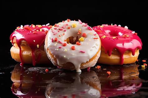 Premium Photo Tempting Glazed Donuts Image