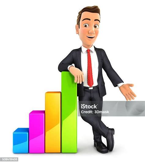 3 D 사업가 기대기 대한 막대 그래프 남자에 대한 스톡 사진 및 기타 이미지 남자 3차원 형태 개념 Istock