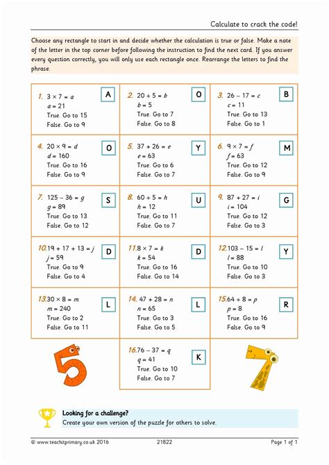 Tutorial 30 Professionally Cracking The Code Math Worksheets Simple Template Design