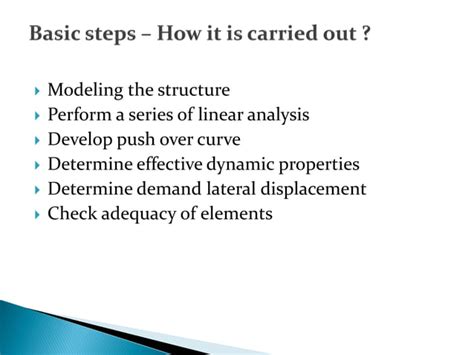 Non Linear Static Pushover Analysis Pdf Civil Engineering Industry