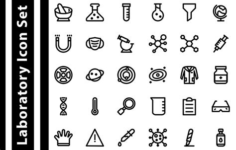 Laboratory Science Icon Set Element For Your Design 10518182 Vector Art At Vecteezy