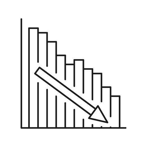 Declining Bar Chart With Downward Arrow Icon Economic Downturn