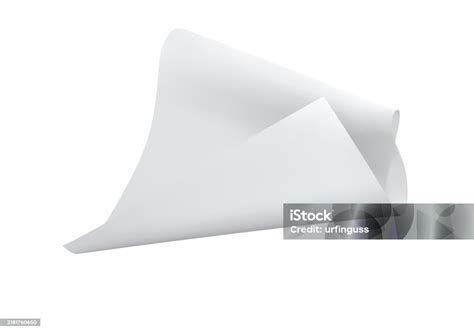 흰색 시트가 흰색 배경에 가장자리가 구부러진 상태로 날아갑니다 벡터 일러스트 레이 션 3차원 형태에 대한 스톡 벡터 아트 및 기타 이미지 3차원 형태 건설 산업 건설