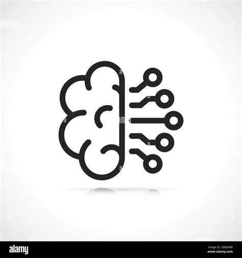 Artificial Intelligence Thin Line Icon Isolated Design Stock Vector