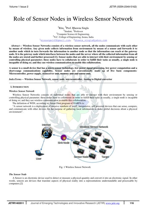 Pdf Role Of Sensor Nodes In Wireless Sensor Network