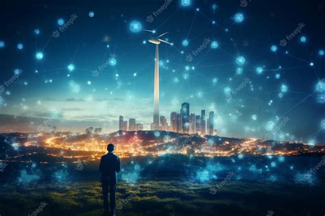 Premium Ai Image Renewable Energy And Telecom Synergy Generative Ai