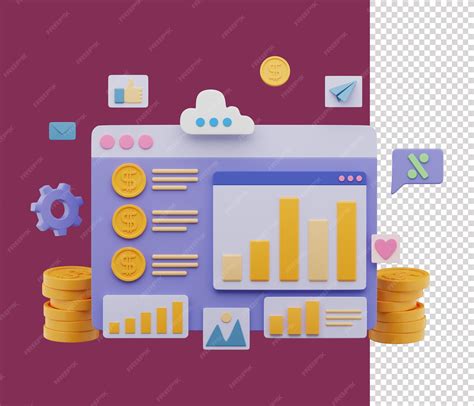 premium psd business marketing dashboard 3d illustration