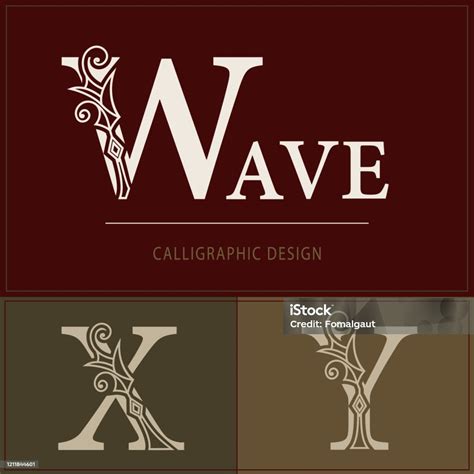 로얄 캐피탈 레터 W X Y 우아한 우아한 스타일 라인 아트 로고 디자인 책 디자인 브랜드 이름 명함 레스토랑 부티크 호텔에 대한 빈티지 크리에이티브 그린 엠블럼 벡터
