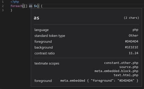 PHP Syntax Highlighting Dark Dark Default Themes As Keyword In Foreach As