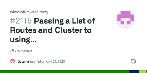 Passing A List Of Routes And Cluster To Using Iproxyconfigprovider · Issue 2115 · Microsoft