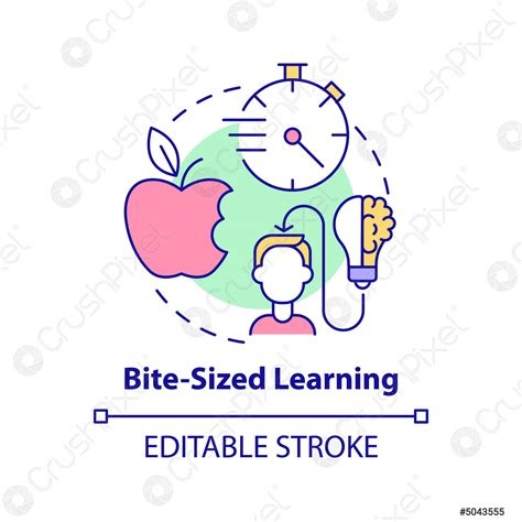 Bite Sized Learning Concept Icon Stock Vector 5043555 Crushpixel