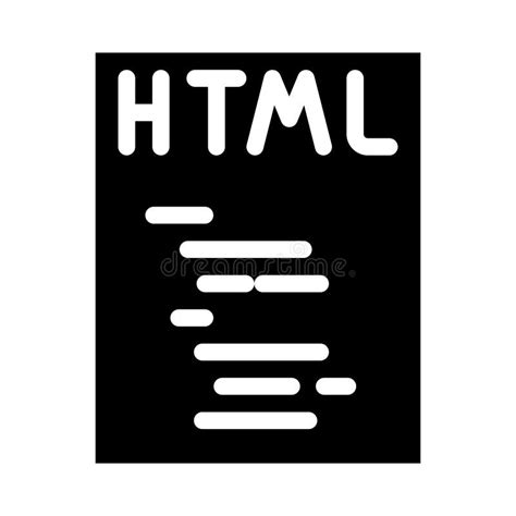 html file format document glyph icon vector illustration stock vector