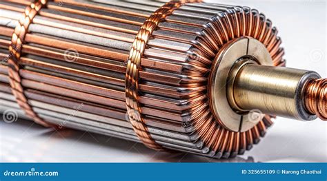 Copper Commutator Bar Of The Electric Motor Close Up Electric Motor Rotor Generative Ai Stock