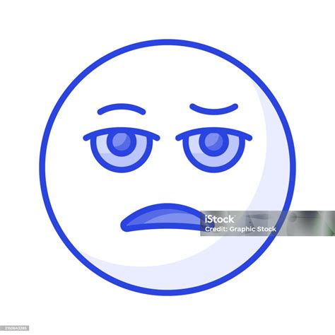 Bored Face Expression Icon Of Bored Emoji Premium Vector Stock Illustration Download Image Now