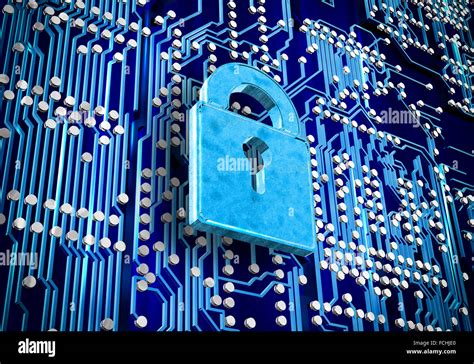 Conceptual Image Of Micro Circuit Security Concept Stock Photo Alamy