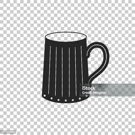 나무 맥주 머그잔 아이콘 투명 한 배경에 고립입니다 평면 디자인입니다 벡터 일러스트 레이 션 0명에 대한 스톡 벡터 아트 및