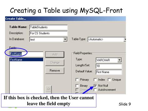 Ppt Creating Tables Setting Constraints And Datatypes Powerpoint Presentation Id5401438