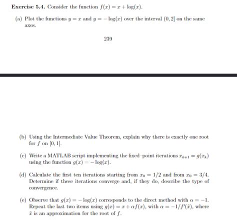 Exercise Consider The Function F X X Log X Chegg