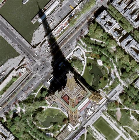 Eiffel Tower Paris France Satellite Image Stock Image C060 0634
