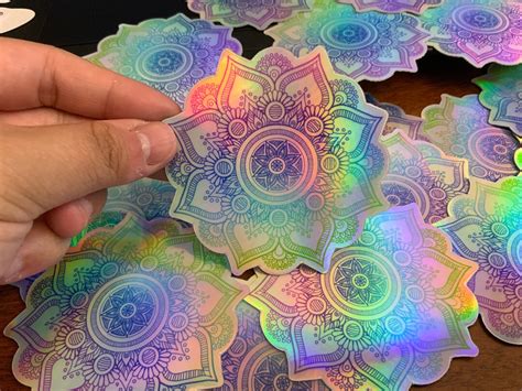 Holographic Mandala Sticker Holographic Sticker Mandala Sticker