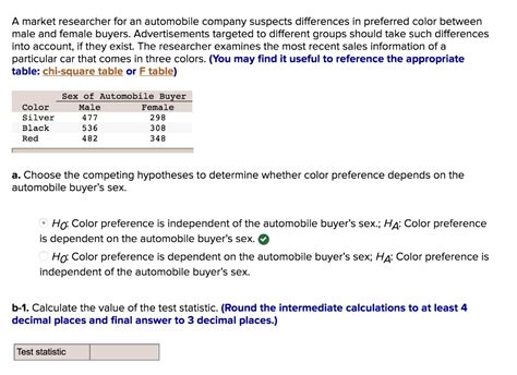 Solved A Market Researcher For An Automobile Company Suspects