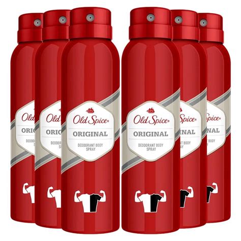 Old Spice Deodorant Body Spray Original Scent 5 1 Oz Pack Of 6