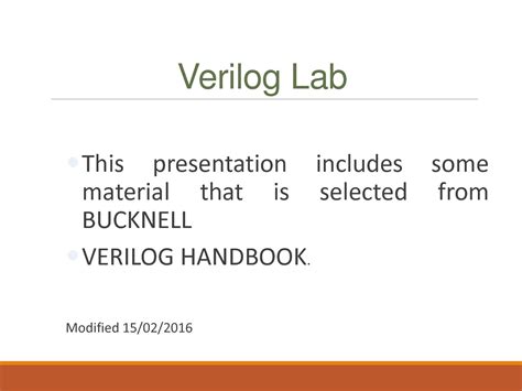 SOLUTION Lecture 16 Verilog Tutorial Studypool