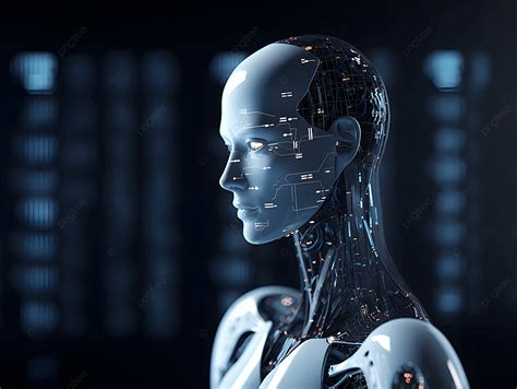 smart bionic robot computer code hi tech advertising background robot artificial intelligence