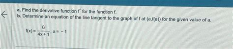 Solved A ﻿find The Derivative Function F ﻿for The Function