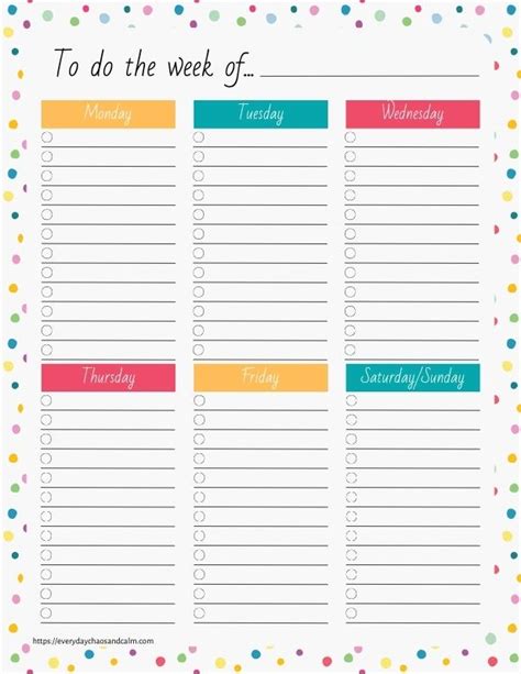 6 Printable Weekly To Do List Templates