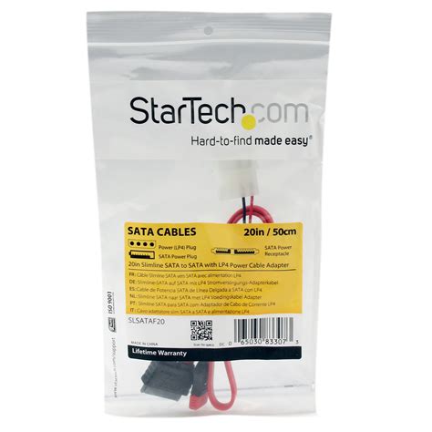 StarTech Com In Slimline SATA To SATA With LP Power Cable Adapter