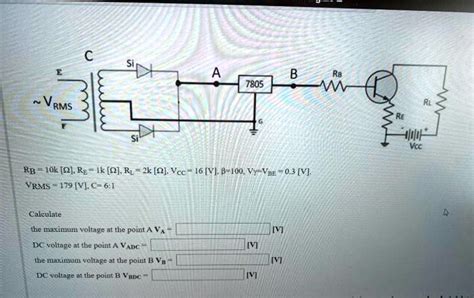 SOLVED Texts E VRMS Calculate The Maximum Voltage At The Point A VA DC Voltage At The Point