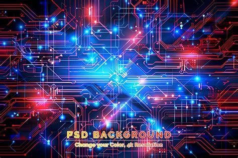 Premium Psd Abstract Expression Of Digital Connectivity Featuring Circuitlike Patterns