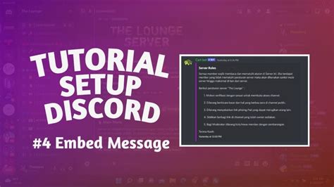 Cara Setup Embed Message Tutorial Discord 4 Youtube