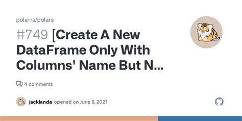 Create A New Dataframe Only With Columns Name But No Need Of Value · Issue 749 · Pola Rs