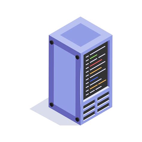 Premium Vector Isometric Icon Of A Server Rack With Colorful Indicators Used For Data Storage