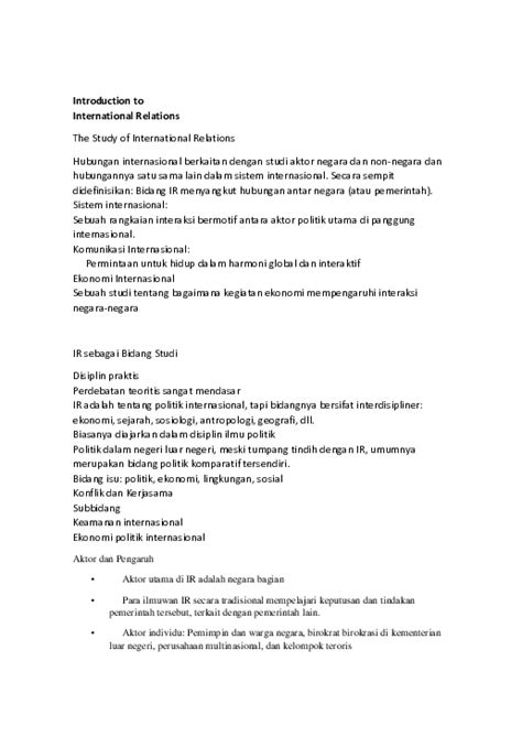 Doc Introduction To International Relations