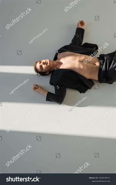 Top View Sexy Man Wearing Black Stock Photo Shutterstock