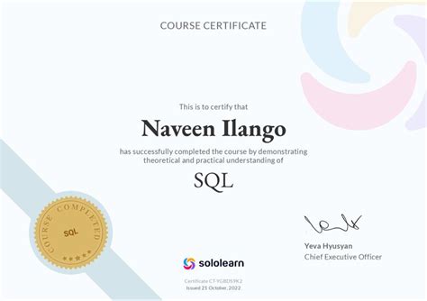 Naveen Ilango On Linkedin Sql Certification
