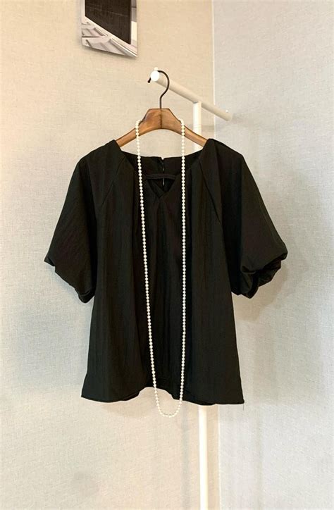 퍼프 벌룬 퍼프소매 셔링 반팔 블라우스 세컨웨어헬로마켓