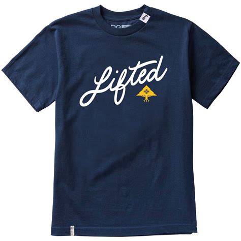 Lrg Angled Script Tee Navy Lrg Clothing