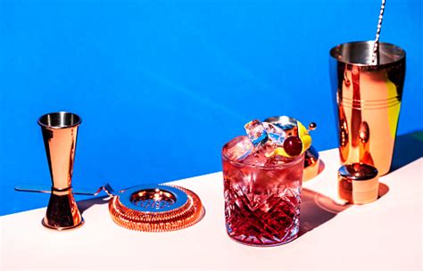 Sbagliato Rosa Cocktail Drink With Italian Red Liqueur And Aperitif Rose Sparkling Wine With