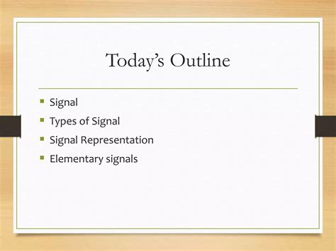 Representation Of Signals Pptx