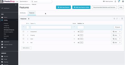 Custom Fields In Prestashop Are Called Features